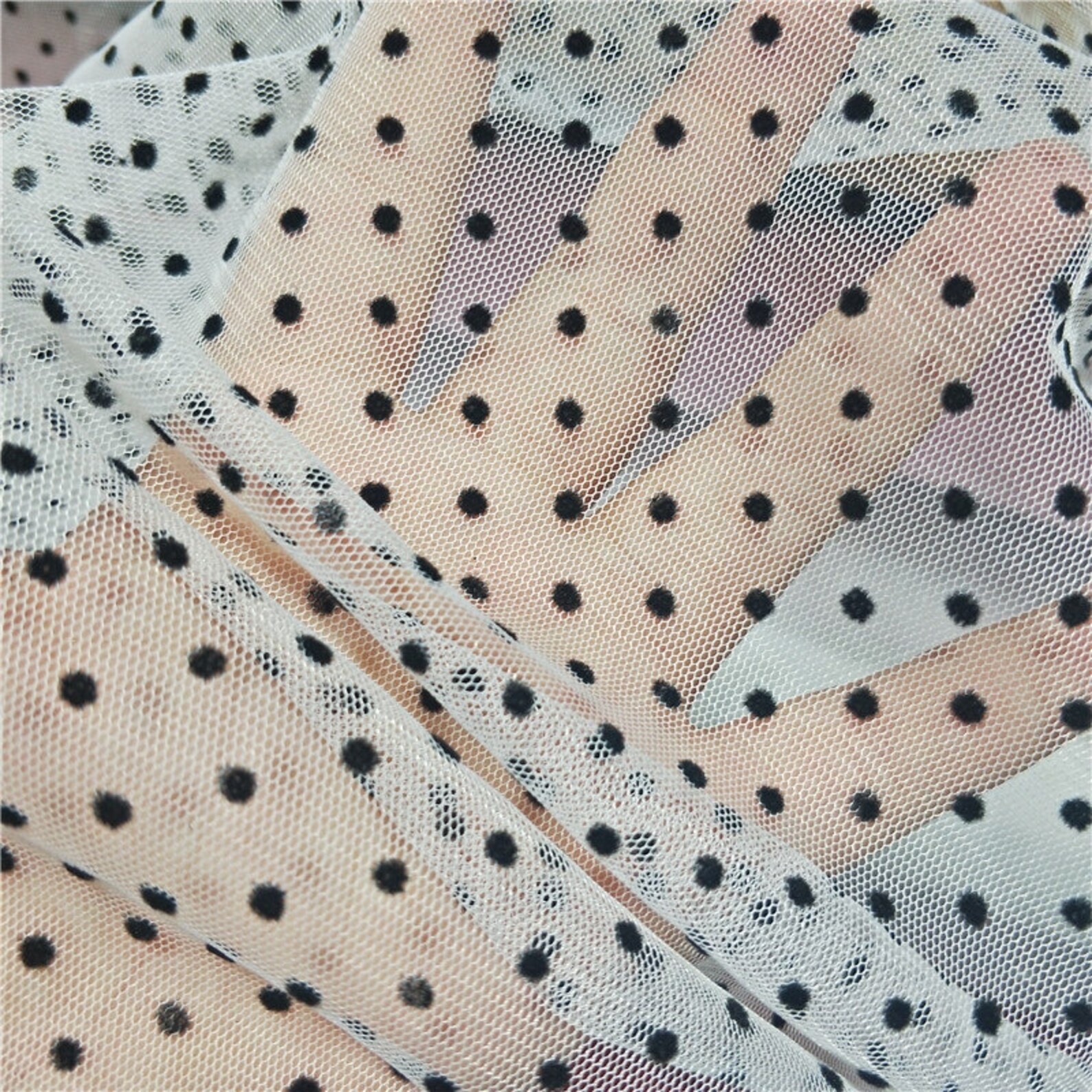 Soft Net Fabric With Delicate Spots Off White Tulle Dots | Etsy
