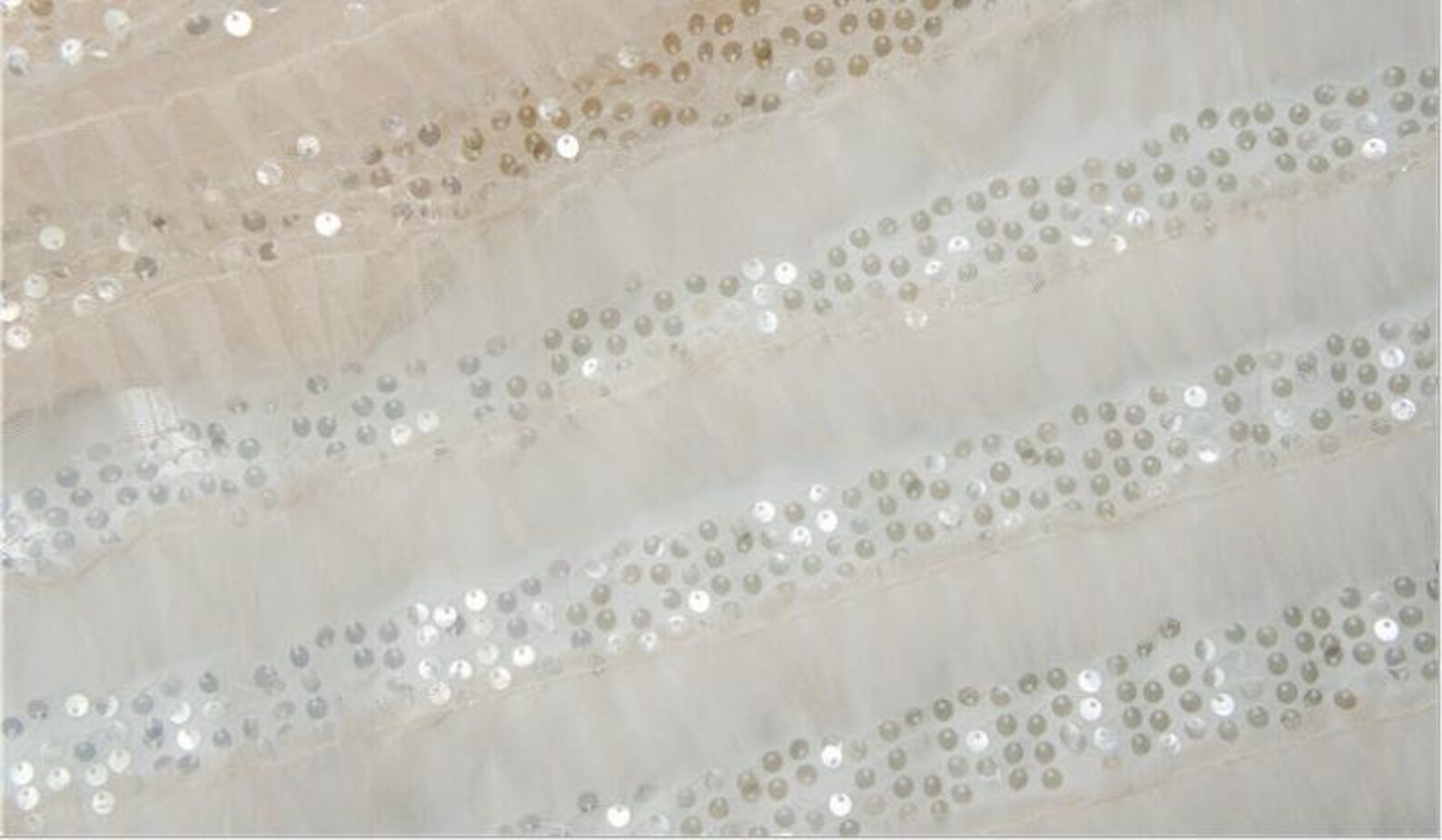 Black/off White/apricot Ruffled Lace Fabric, Sequin Pleated Lace for ...