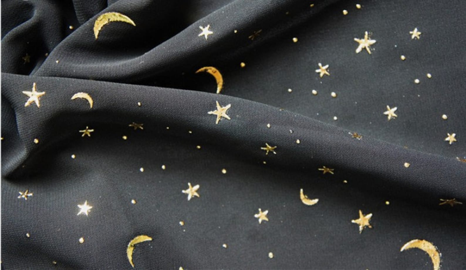 Moon&stars Chiffon Fabric in Black White for Background, Bridal Gowns ...