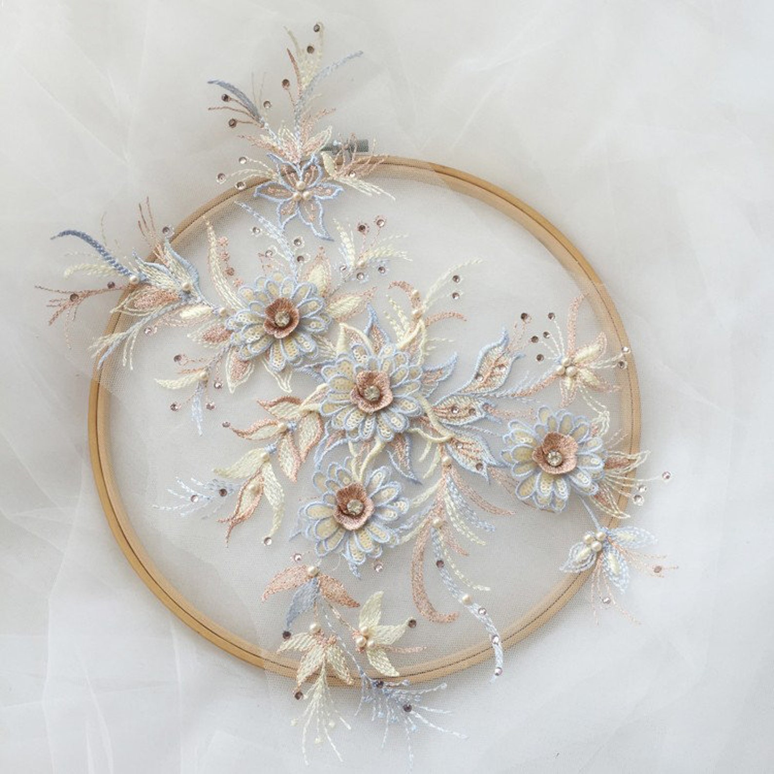 Exquisite 3D Flower Lace Applique Embroidered Applique With | Etsy