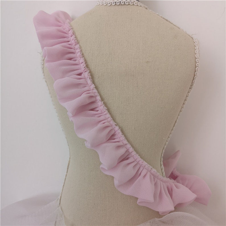 Soft Ruffled Chiffon Lace Trims in Pink or White 1.38 - Etsy