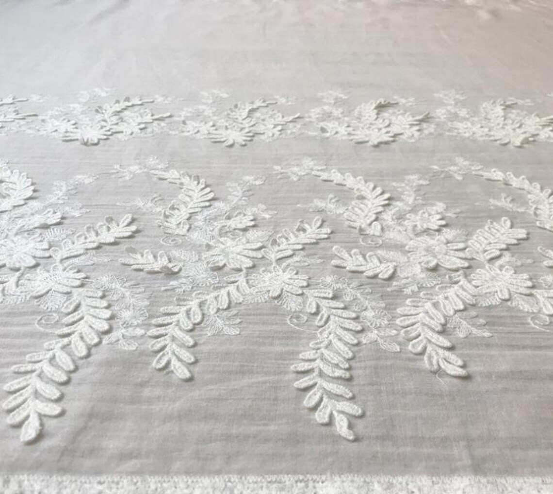 3D Leaf Pattern Cotton Lace Fabric Cotton Fabric By The Yard | Etsy