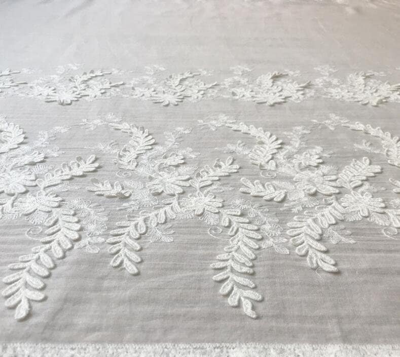 3D Leaf Pattern Cotton Lace Fabric, Cotton Fabric by the Yard ...