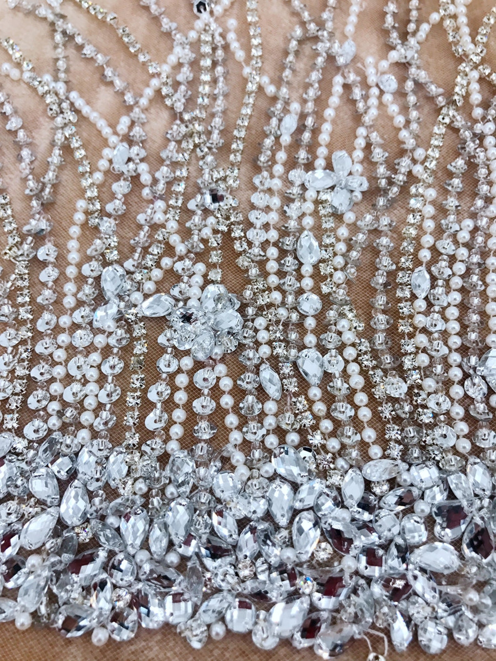 Sparkle Bridal Rhinestone Bodice Applique With Sequins in | Etsy
