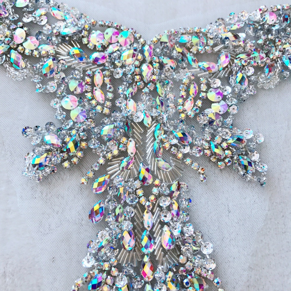 Sew on Applique Designer Body Jewelry Rhinestone Applique - Etsy