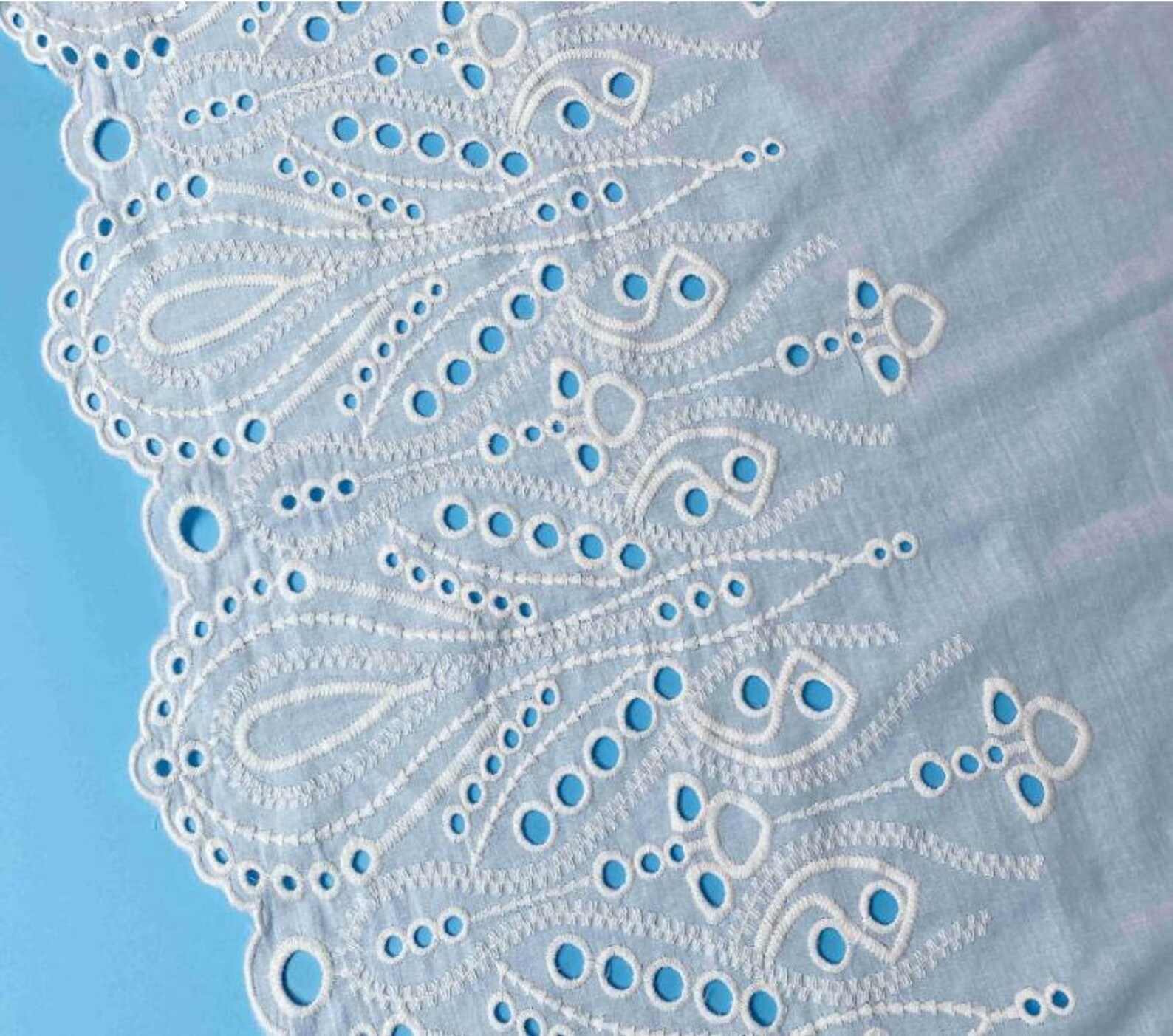 Eyelet Cotton Lace Fabric in off White for Woman Dress, Wedding Decor ...