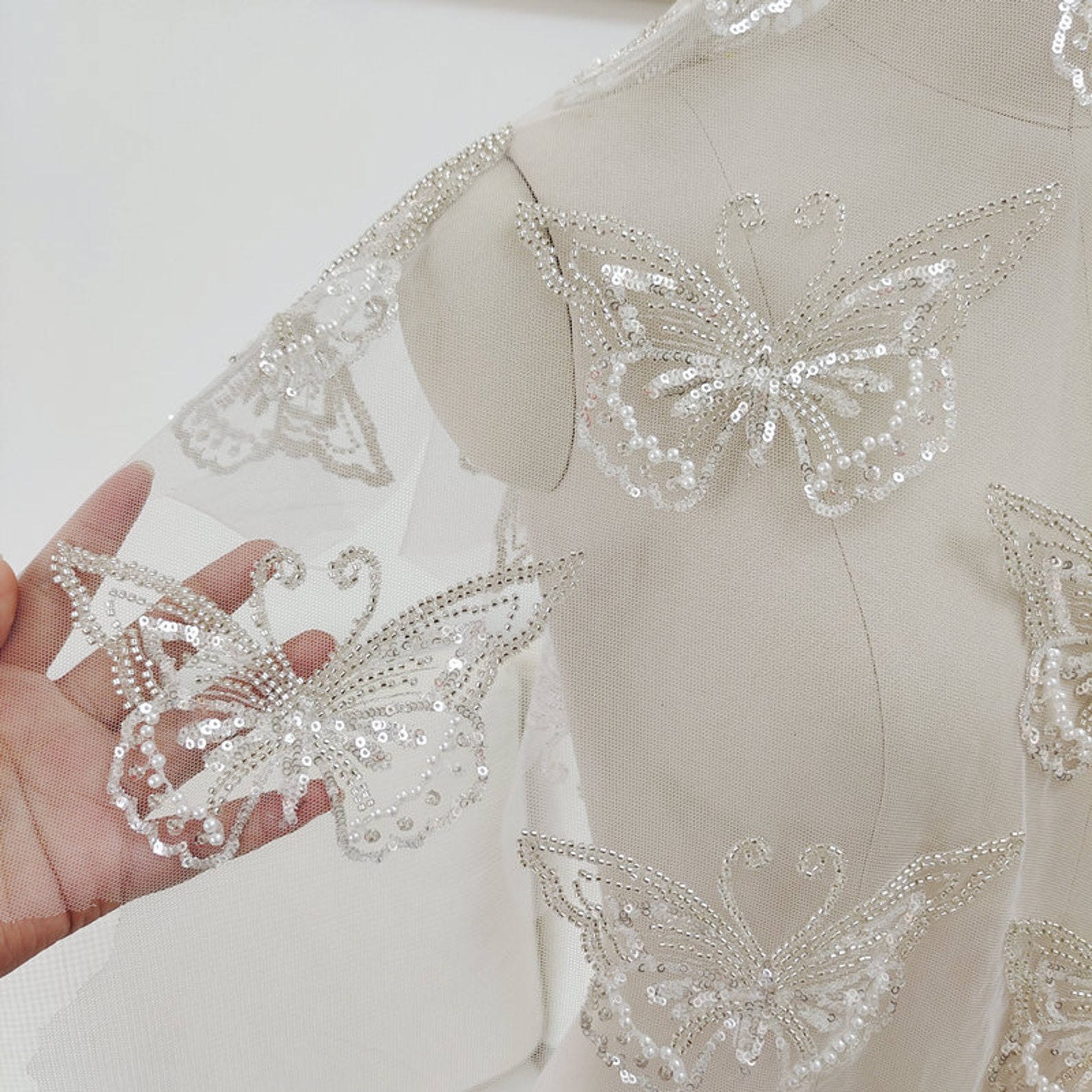 1pc. Lace Butterfly Patch 3D Beaded Appliqué 3d Butterflies - Etsy