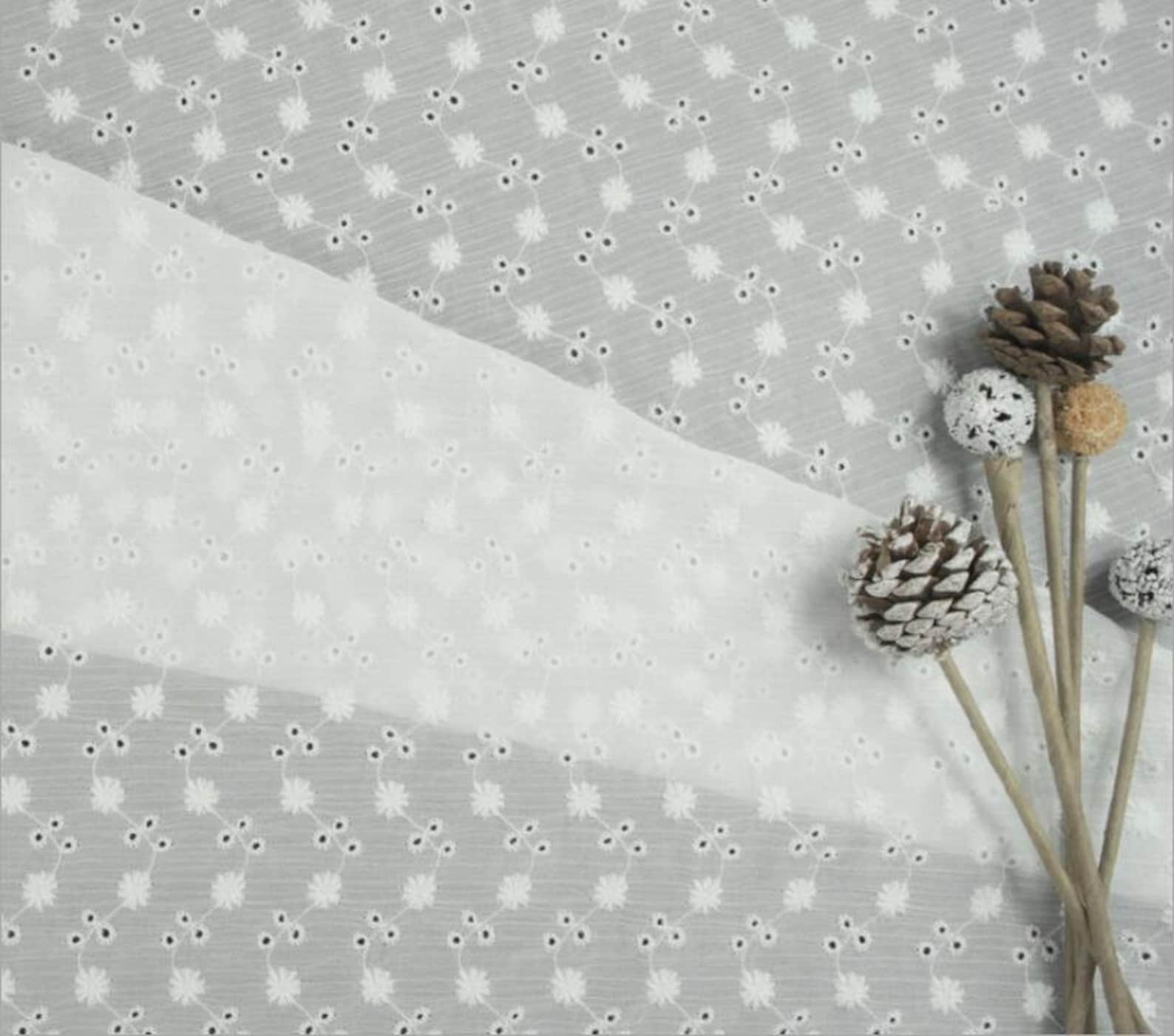 Eyelet Chiffon Fabric In Off White For Wedding Gowns | Etsy