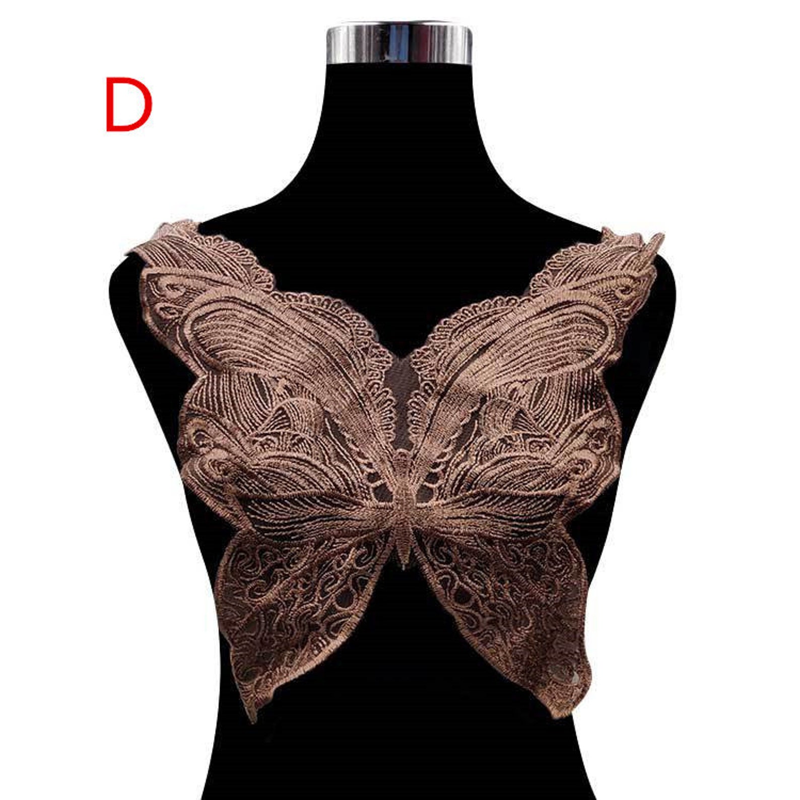 Beautiful Butterfly Lace Collar Applique Large Butterfly V - Etsy