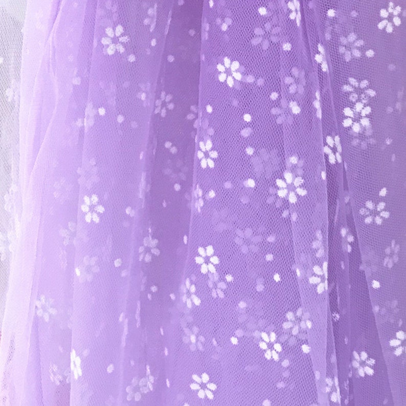 Lace Fabric 5 Colors Tulle White Flocking Mini Floral Soft - Etsy