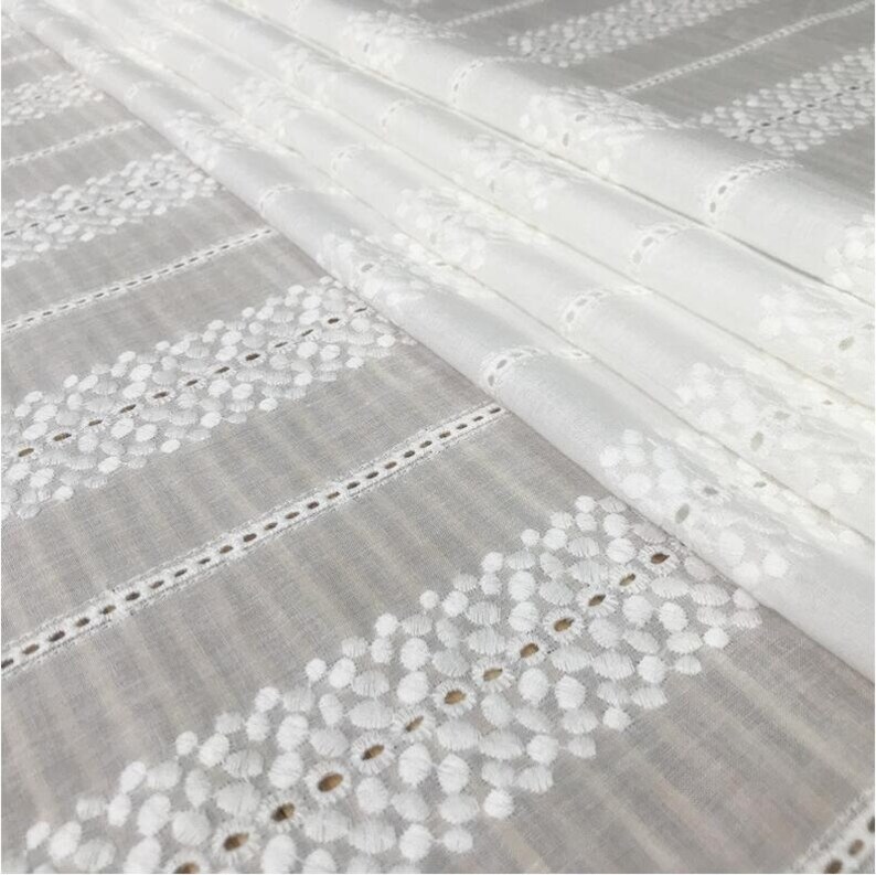 Elegant Cotton Lace Fabric Ladder Embroidered Bridal Lace - Etsy