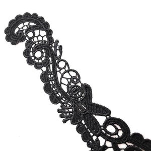 Black V Shape Crochet Venise Lace Collar/ Water Soluble Polyester ...
