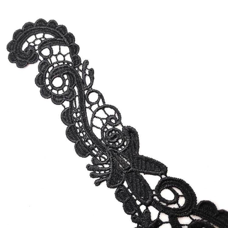 Black V Shape Crochet Venise Lace Collar/ Water Soluble Polyester ...