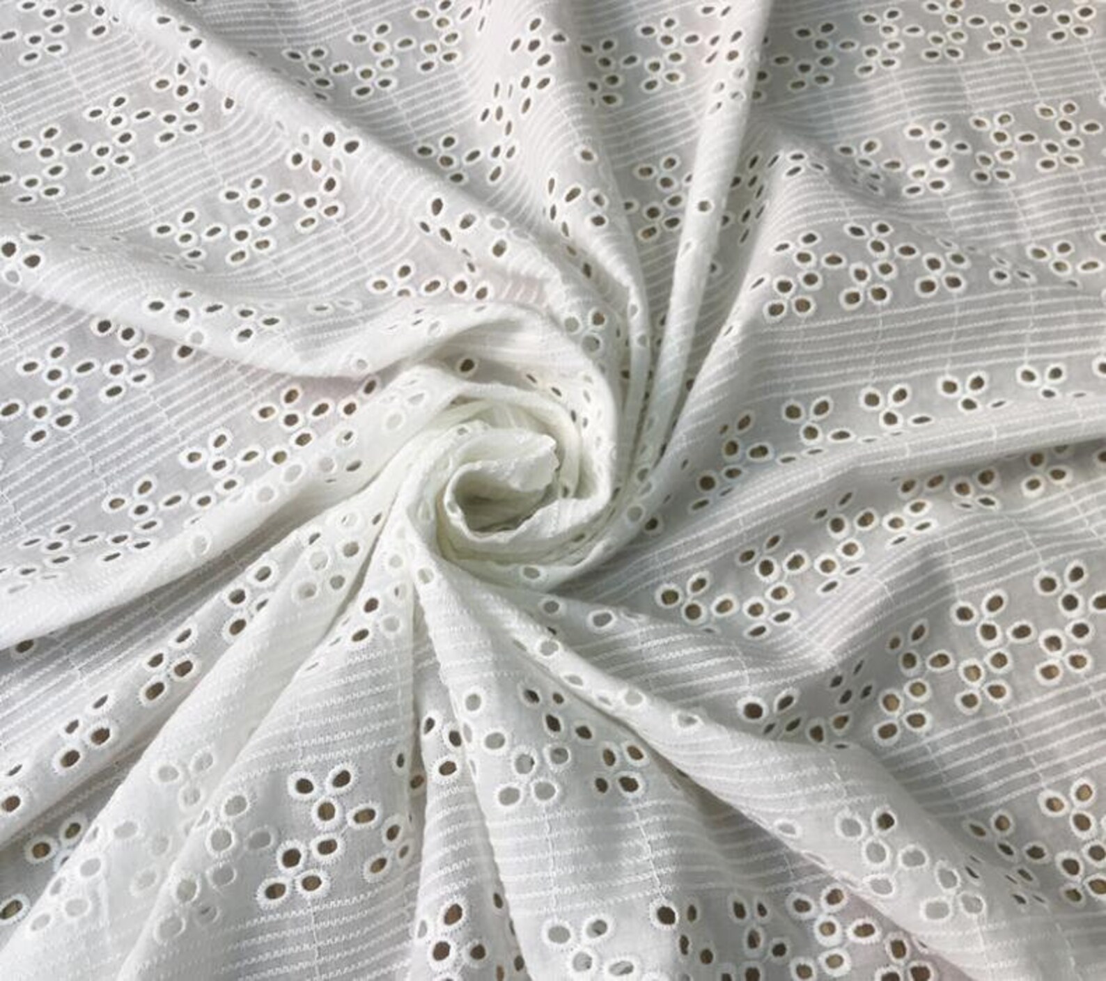Winter-new Eyelet Fabric by the Yard Cotton Lace Fabric in - Etsy