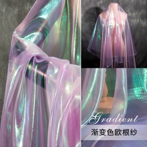 Laser Gradient Organza Lace Fabric Symphony Transparent Holographic ...