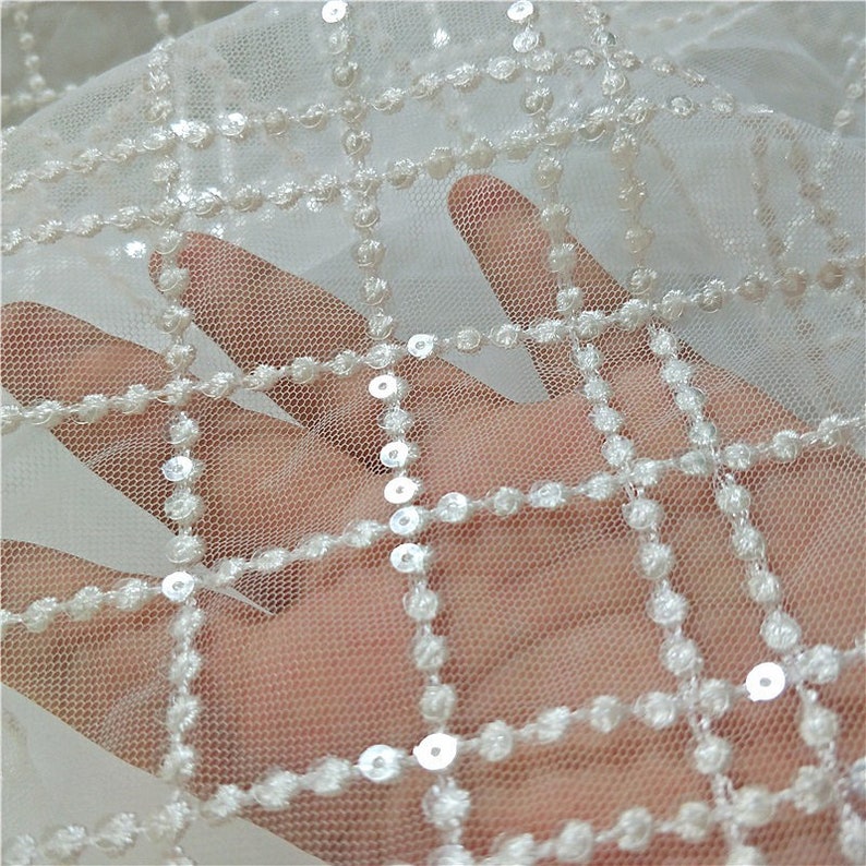 2020 New Geometric Tulle Fabric Grid and Dots Lace Fabric - Etsy