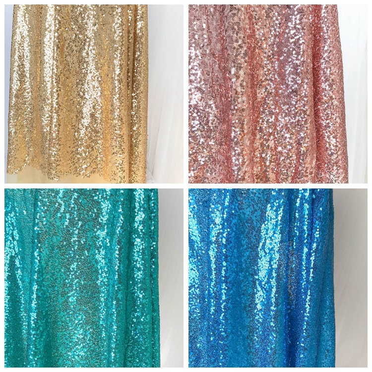 12 Colors Full Sequins Lace Fabric, Gold/silver/pink/red/royal Blue ...