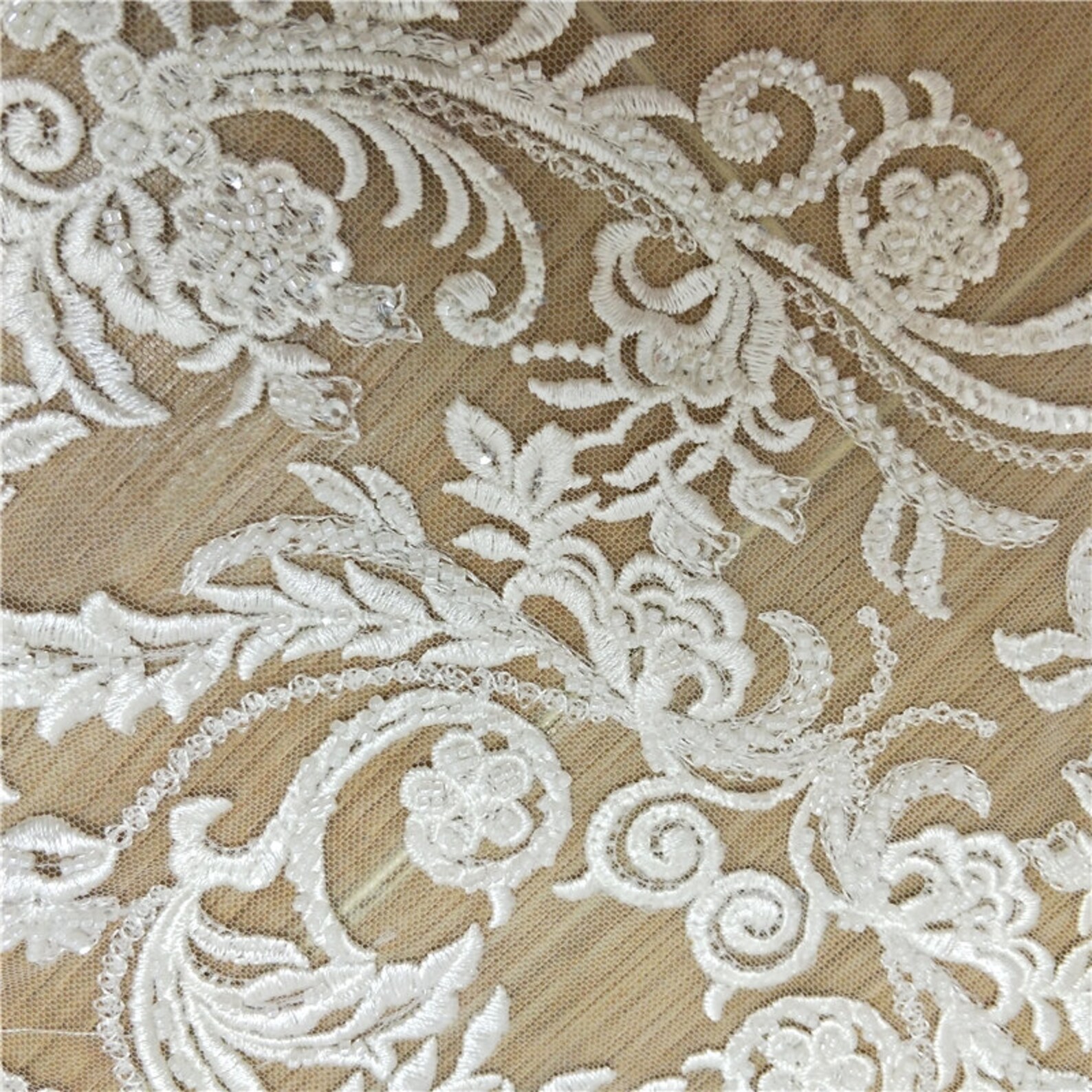 Fashion Beaded Floral Embroidery Lace Fabric With Sequins in - Etsy