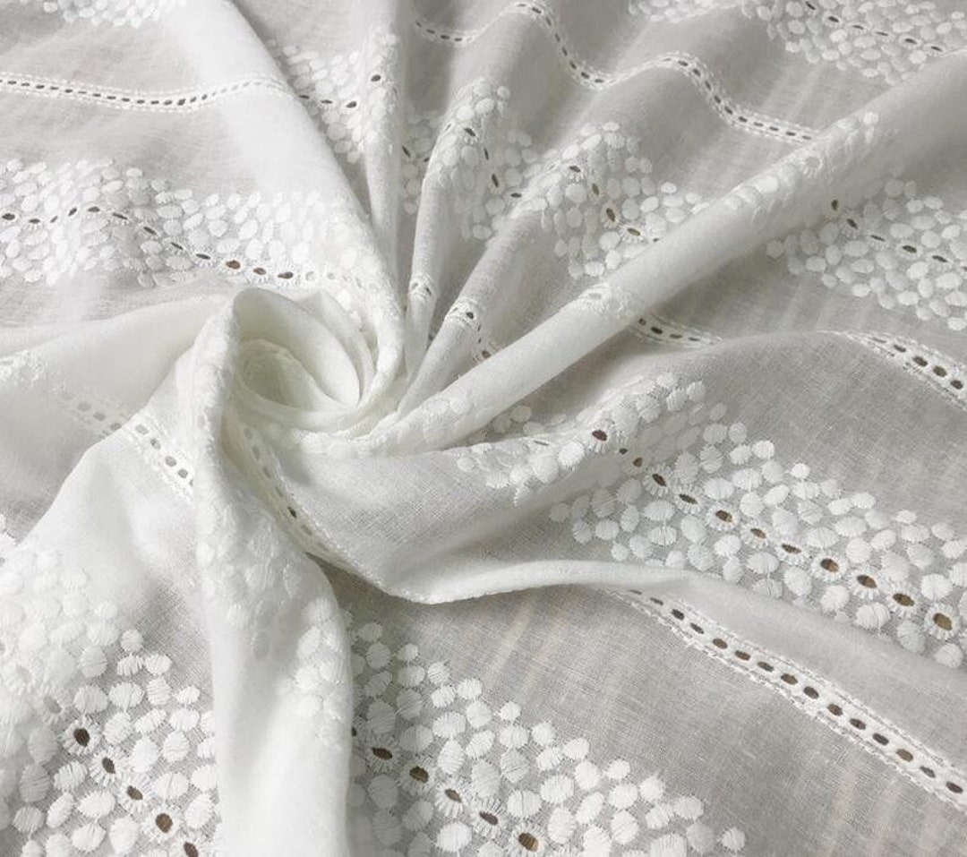 Elegant Cotton Lace Fabric Ladder Embroidered Bridal Lace Fabric for ...