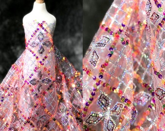 Crystal Embroidered Fabric - Etsy