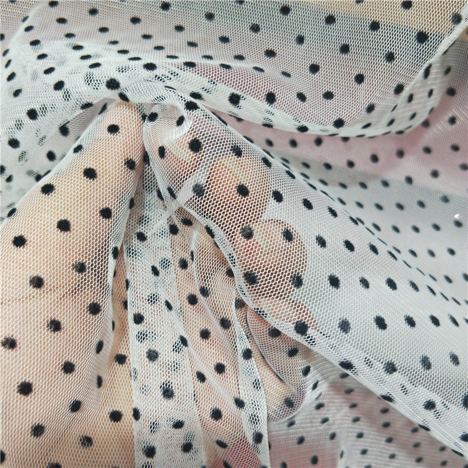 Soft Net Fabric With Delicate Spots off White Tulle Dots Embroidery ...