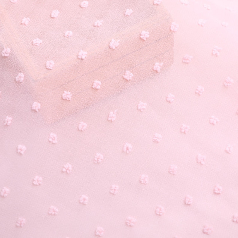 Small Dot Chiffon Fabric Pink Blue Flower Dot Embroidery Fabric for ...