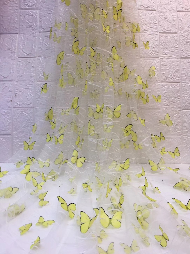 5 Yards 3D Butterfly Tulle Lace Fabric Hot Pink Butterfly | Etsy