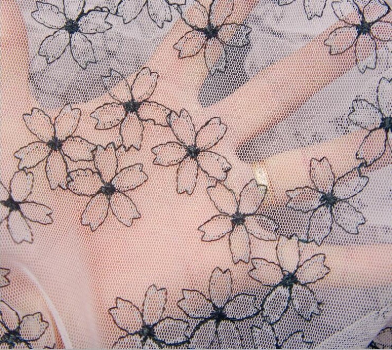Beautiful Flower Embroidered Soft Tulle Fabric for Party - Etsy