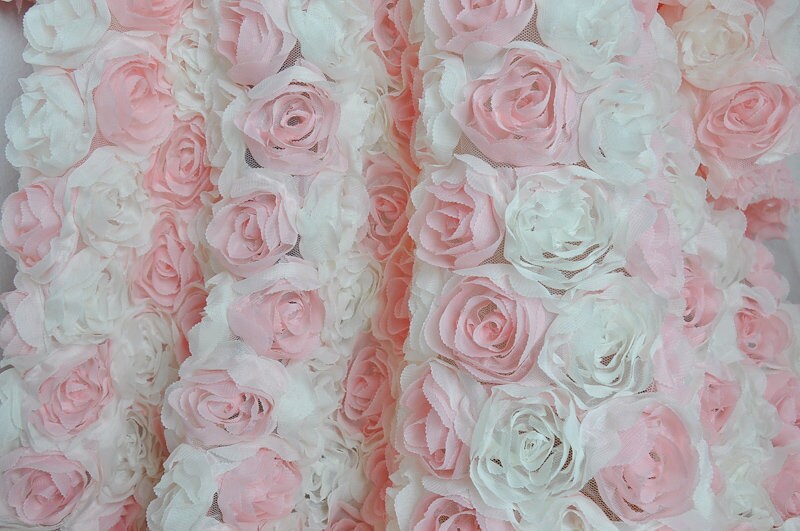 3D Rose Lace Fabric Chiffon Fabric by Yard 3D Rosette Flower | Etsy