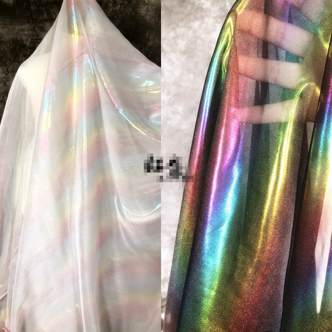 Rainbow Gradient Tulle Laser Mesh Fabric Sold by the Yard Very Soft ...