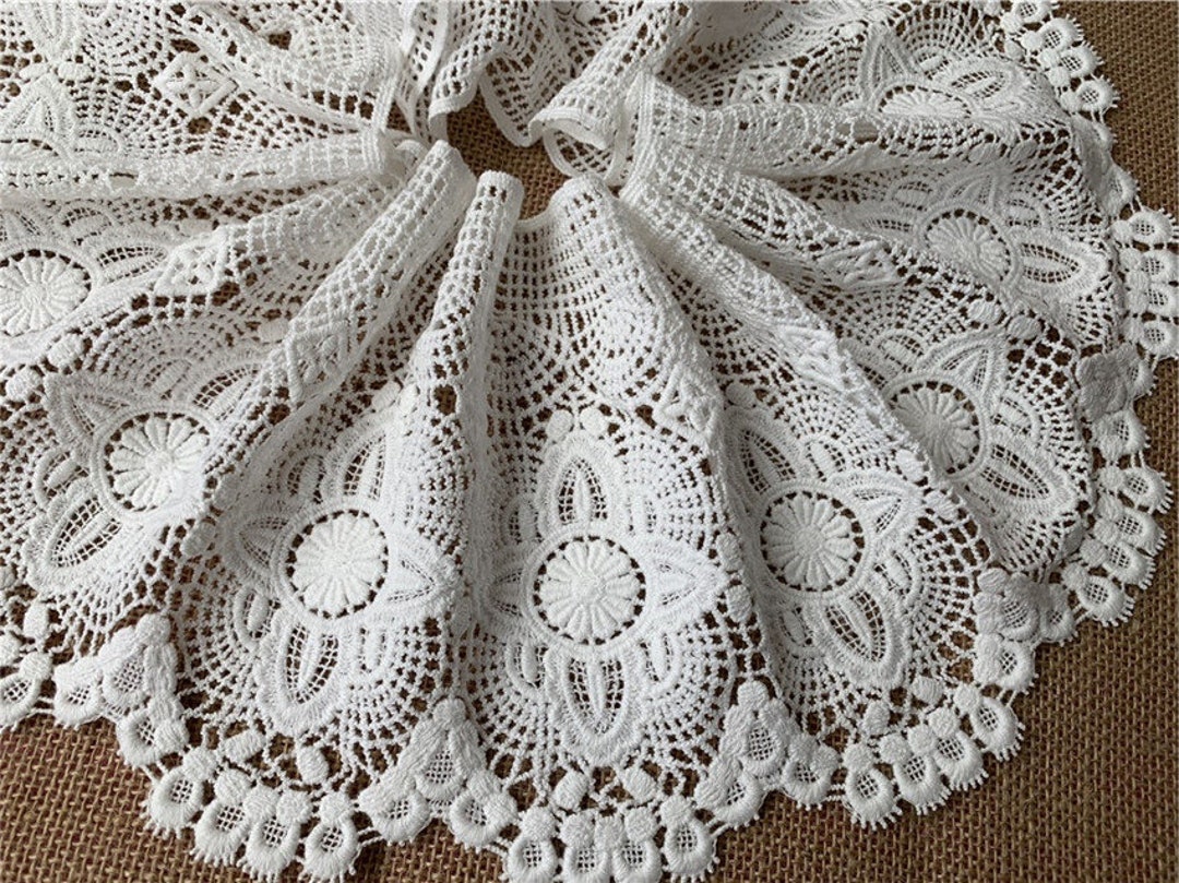 Super Wide Cotton Lace Trim Retro off White Crochet Lace Hollowed Out ...