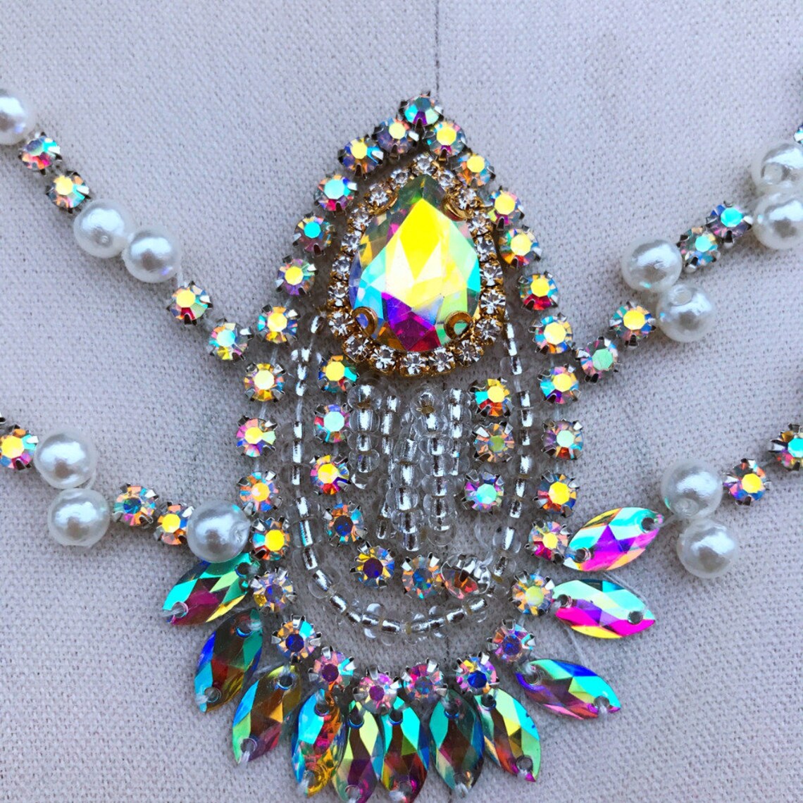 Gorgeous AB Color Rhinestone Beaded Applique Large Full Body - Etsy