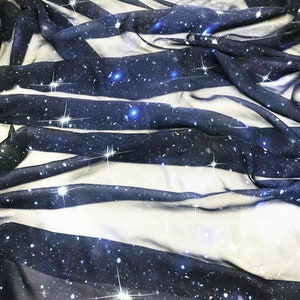 Space Galaxy Stars Chiffon Fabric Sky Universe Sheer Fabric - Etsy