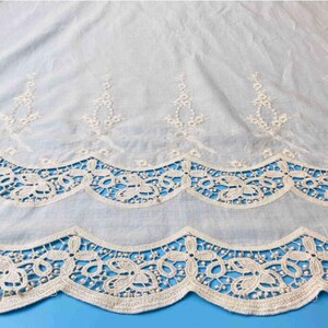 Hollowed Out Cotton Lace Fabric in off White With Both Scalloped ...