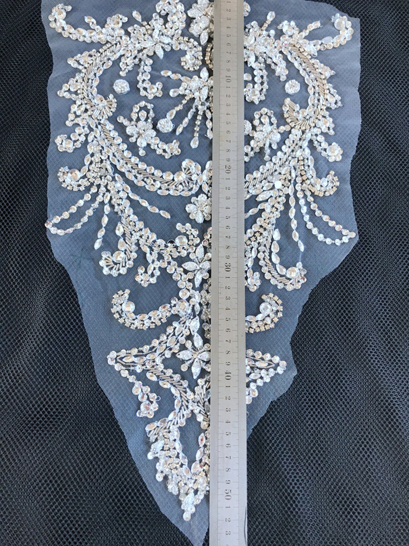 Rhinestone Bodice Applique Lace Bodice Applique Heavy | Etsy