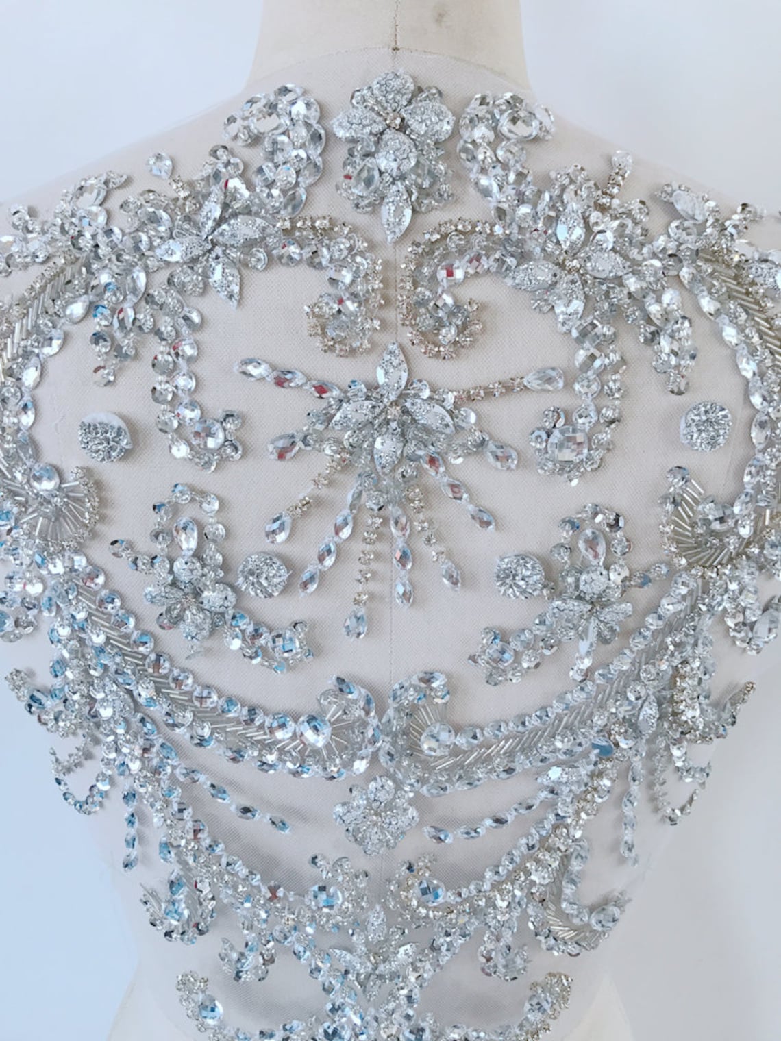 Rhinestone Bodice Applique Lace Bodice Applique Heavy | Etsy