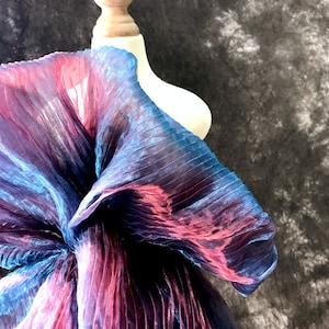 Gradient Ruffled Lace Fabric, Pleated Lace Fabric, Organza Lace Fabric ...