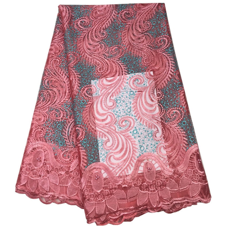 2019 New Collection! High Quality Green African Lace Fabric With Heavy ...