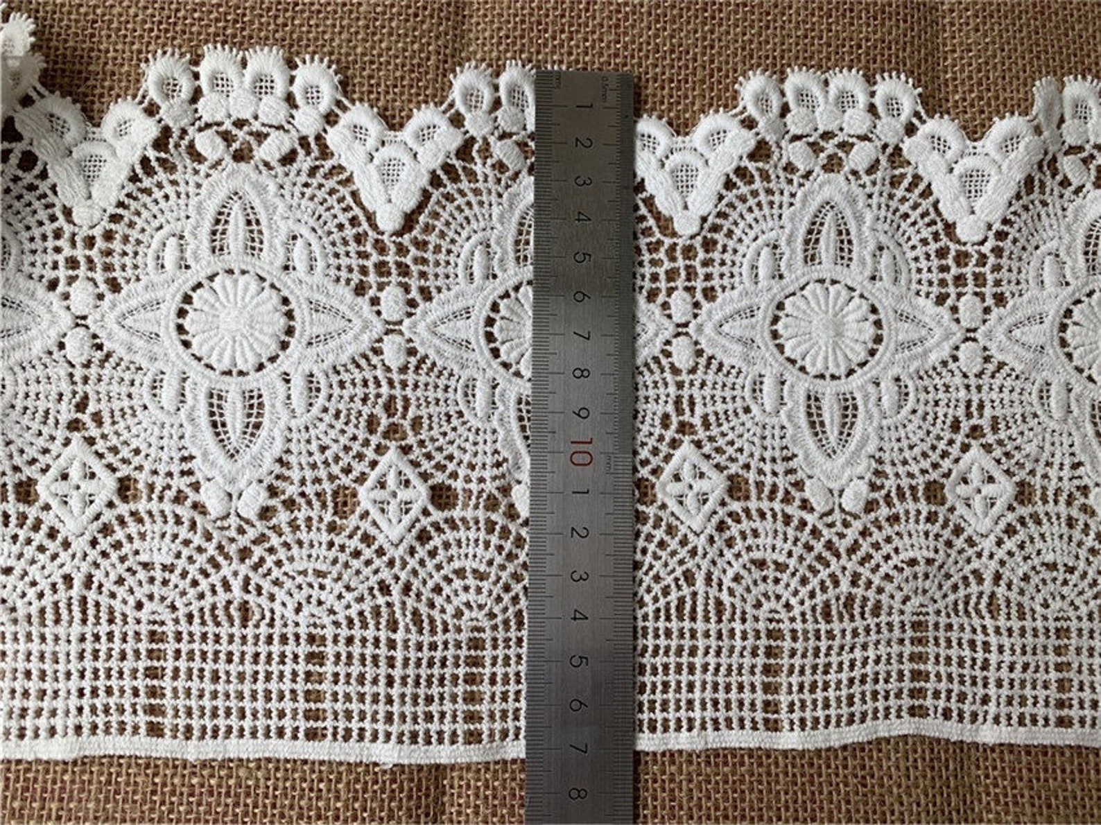 Super Wide Cotton Lace Trim Retro off White Crochet Lace Hollowed Out ...