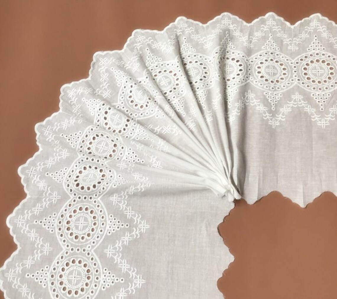 Cotton Lace Trim Cotton Lace Fabric Circle Cotton Lace | Etsy