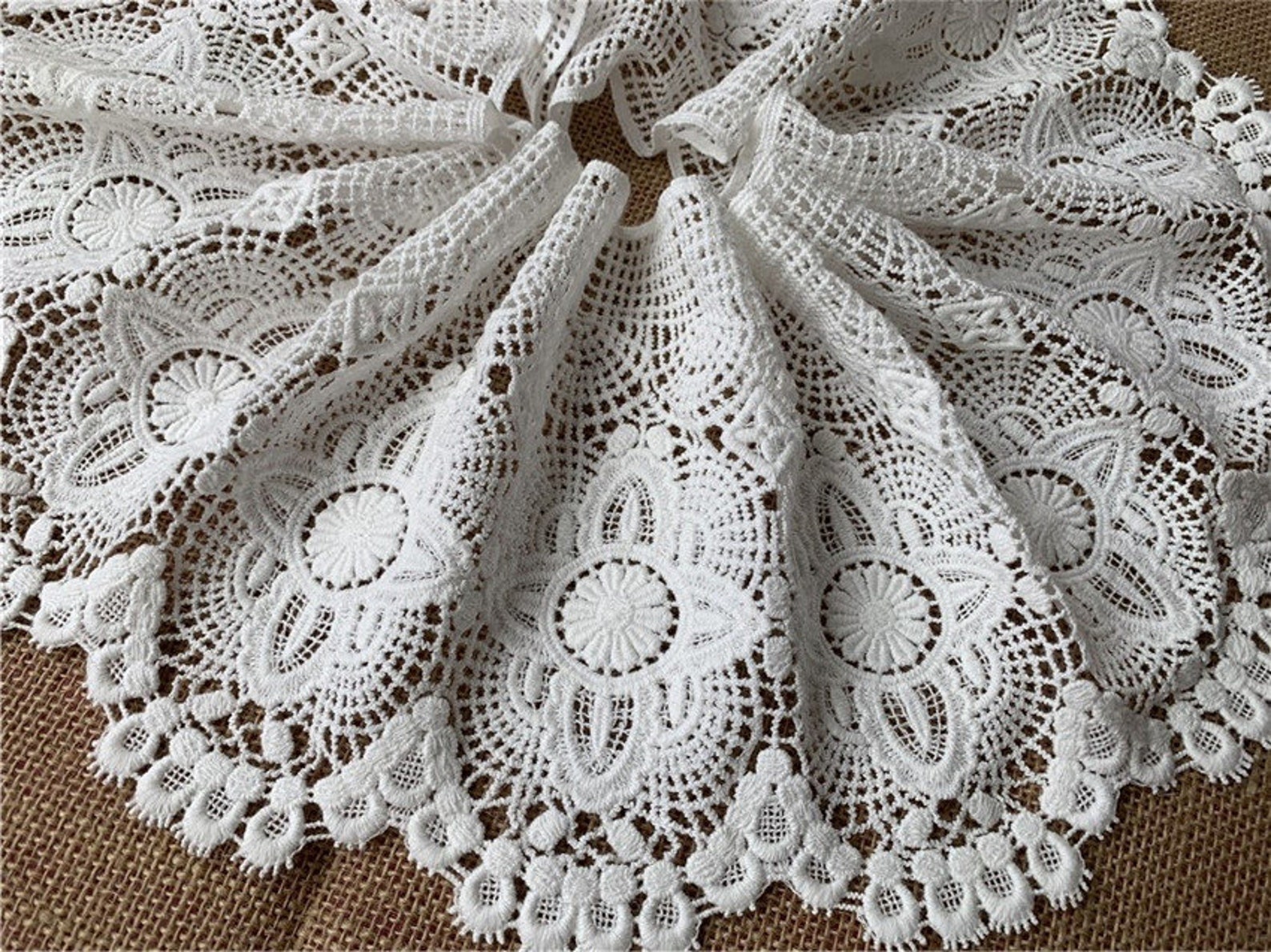 Super Wide Cotton Lace Trim Retro off White Crochet Lace | Etsy