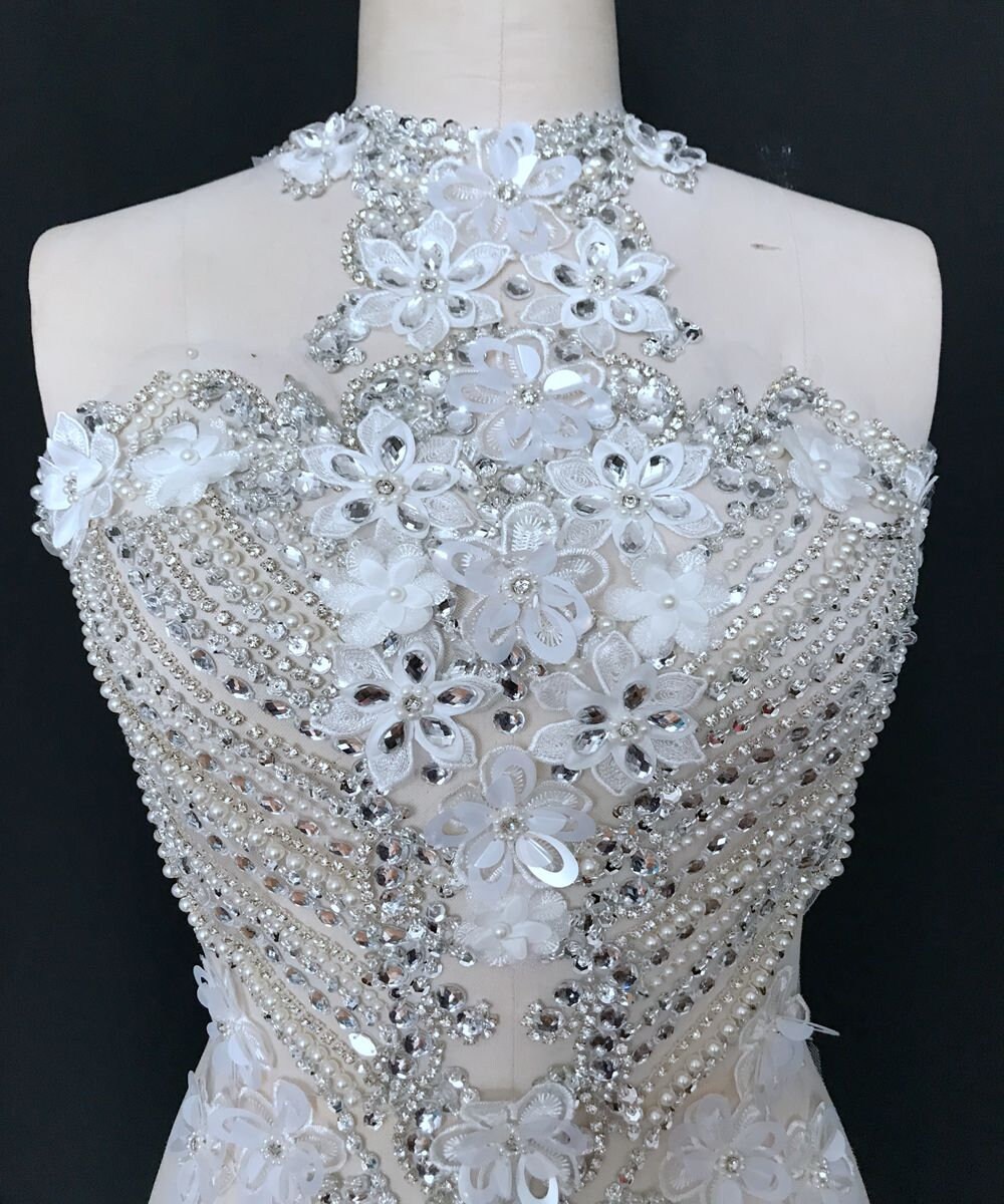 Rhinestone Applique Full Lengh Body Crystals Bodice Patches - Etsy
