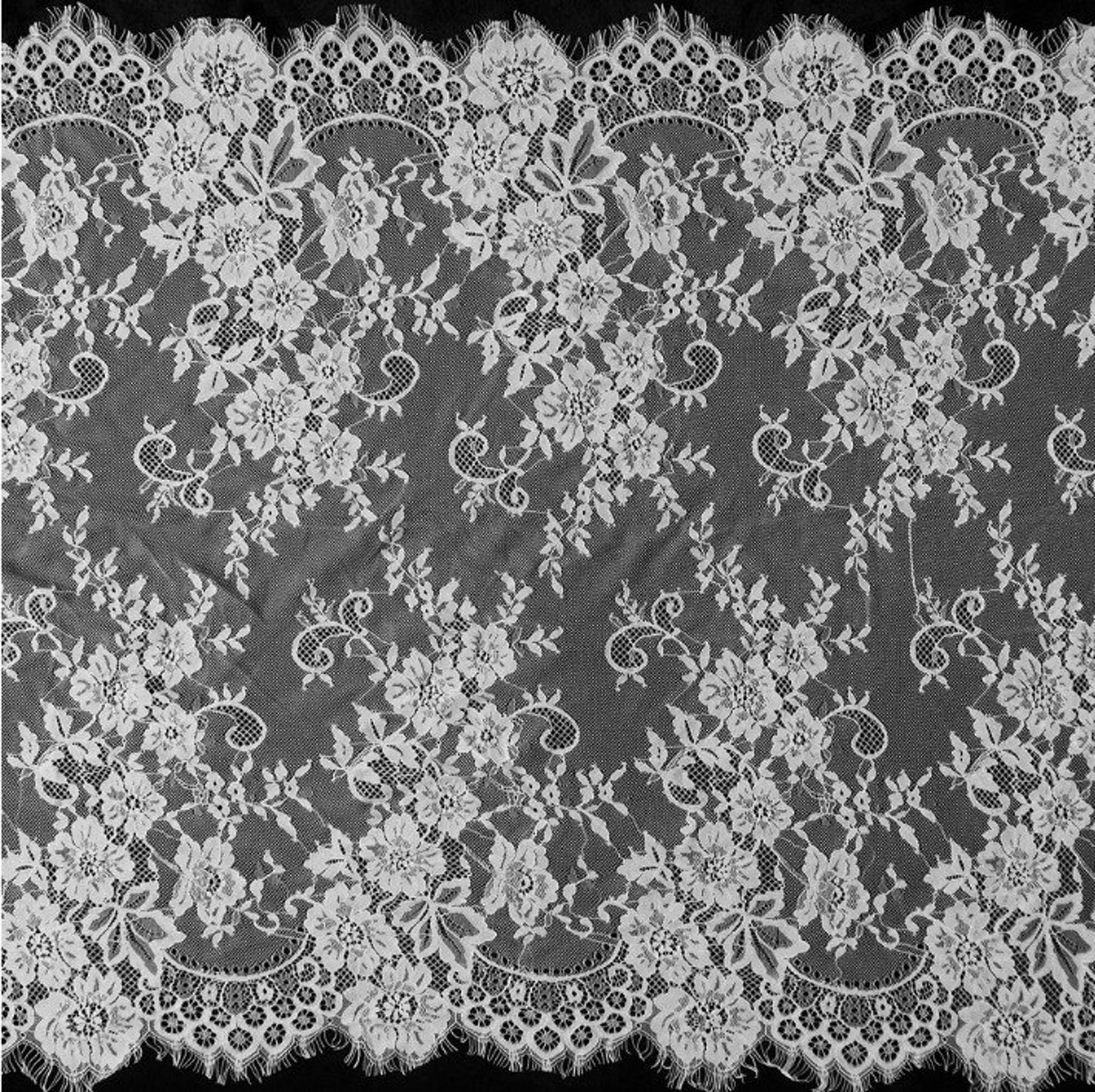 3 Yards Delicate French Chantilly Lace Fabric for Boleros, Shrugs ...