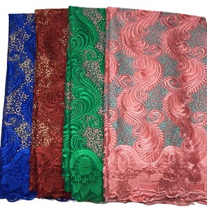 2019 New Collection! High Quality Green African Lace Fabric With Heavy ...