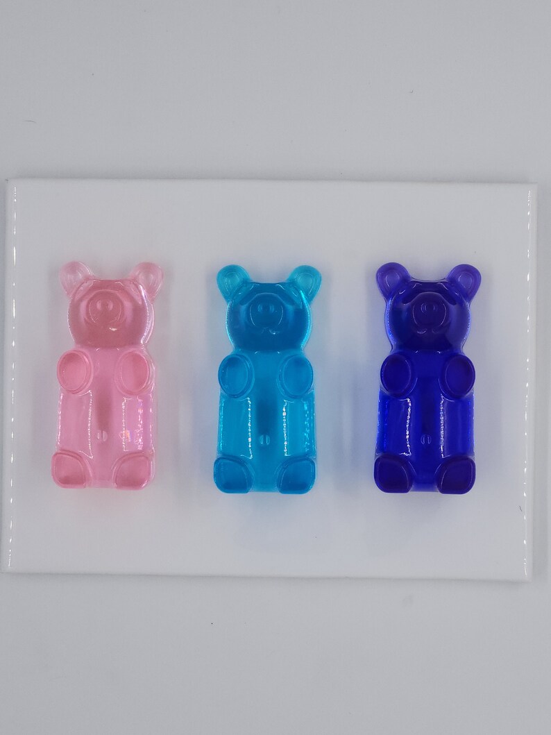Gummy Bear Wall Decor Pop Art Rainbow 3D, Resin Gummy Bear, Wall Decor ...