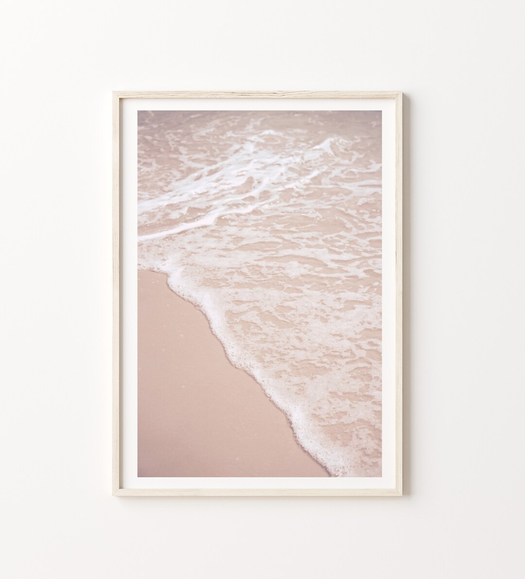 Pink Wave Print. Digital Print. Coastal Pink Beach Art. Wave Poster ...