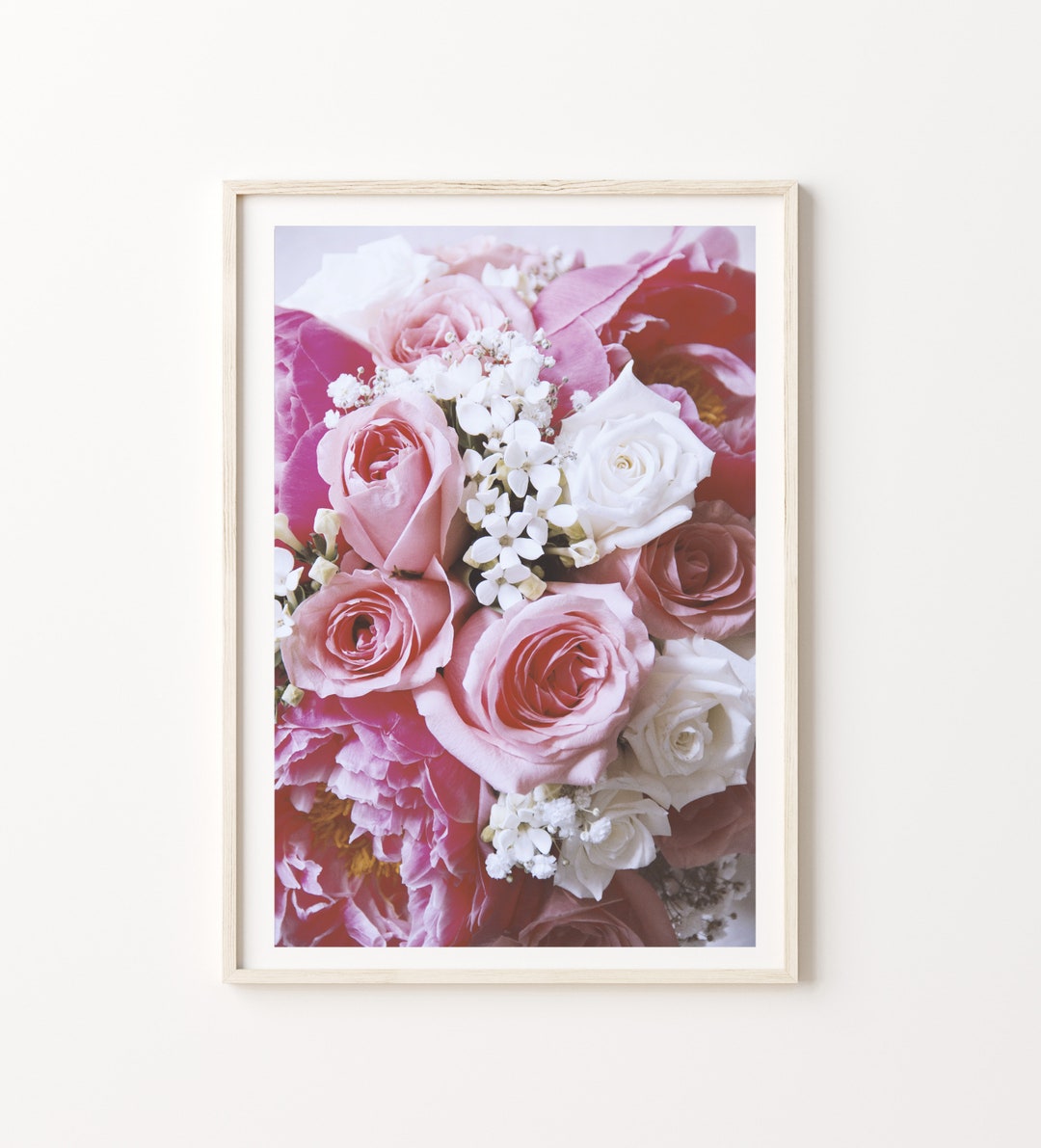 Pink Flower Print. Digital Poster. Pretty Pink Floral Download. Flower ...