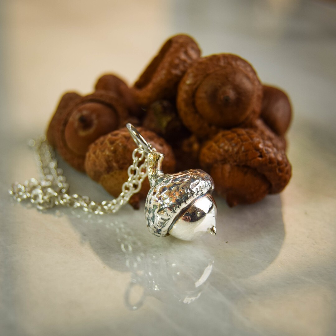 Silver Acorn Pendant. Moulded From a Real Acorn, Its Full of Detail and ...