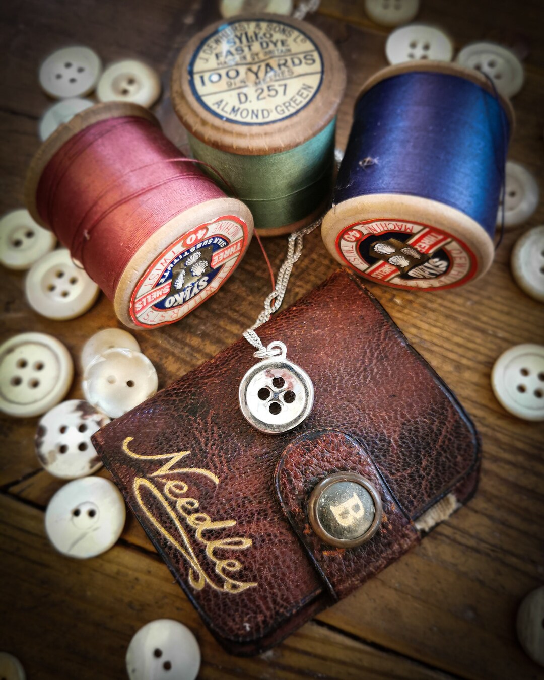 Silver Button Pendant. Button Jewellery. Button Necklace. Adjustable ...