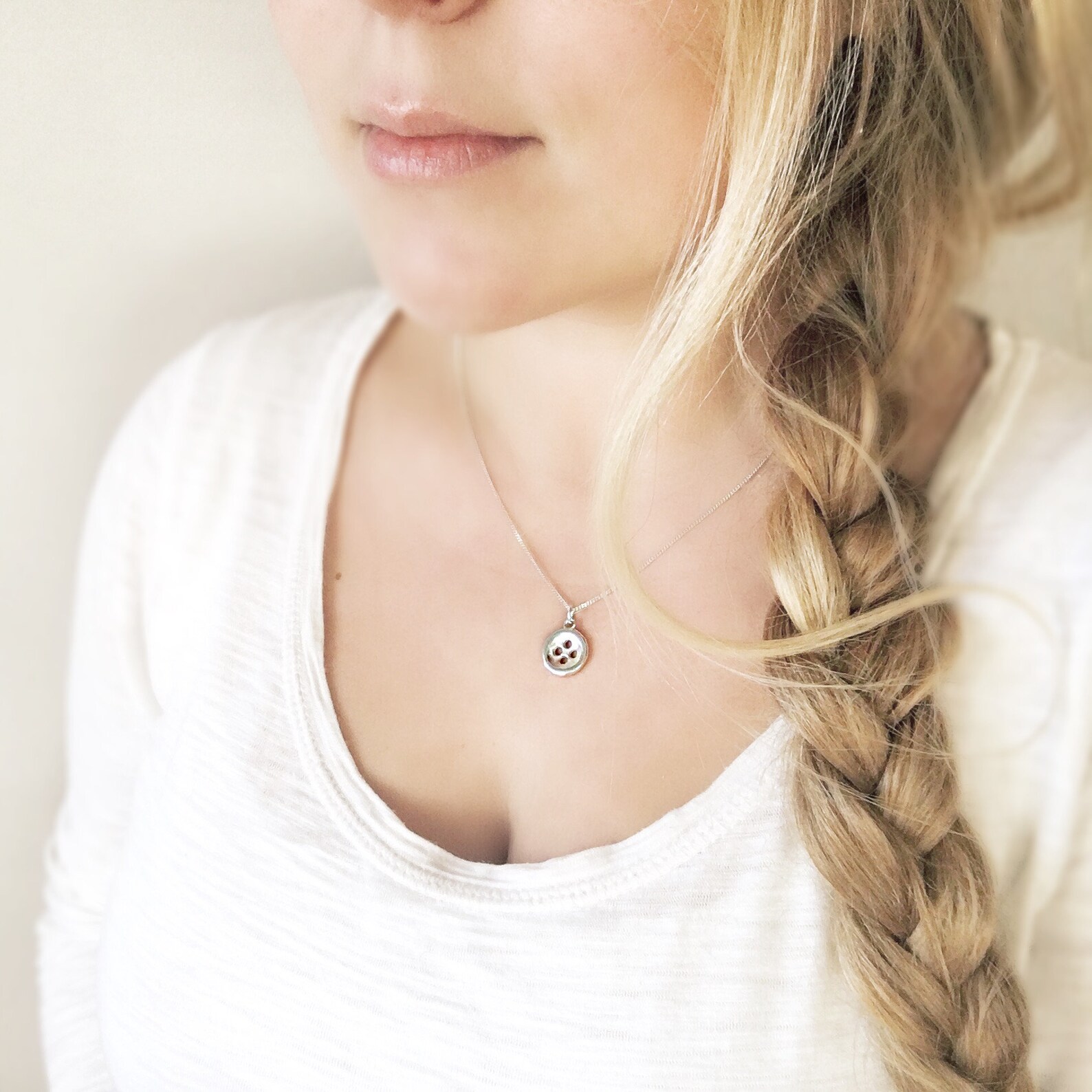 Silver Button Pendant. Button Jewellery. Button Necklace. - Etsy